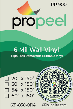 PP900 ProPeel 6 mil WALL White High Tack Removable Printable Vinyl ...