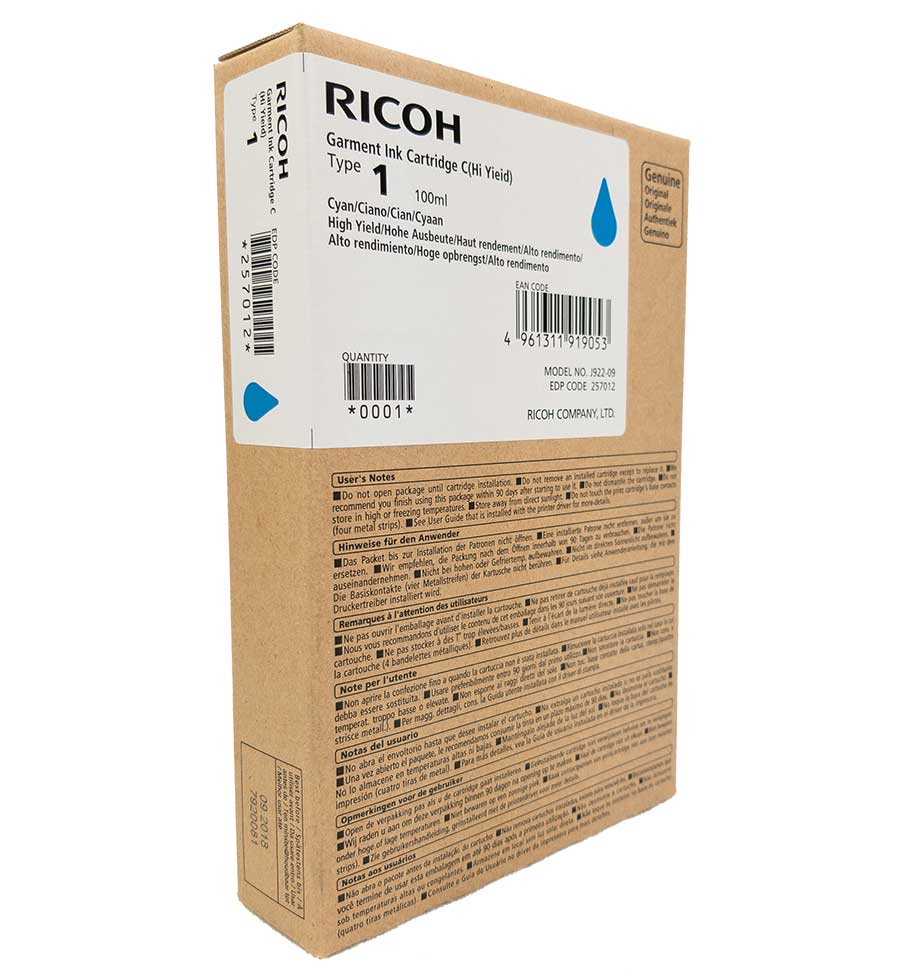 Ricoh Ri 100 Garment Ink Cartridges | GPI Supplies